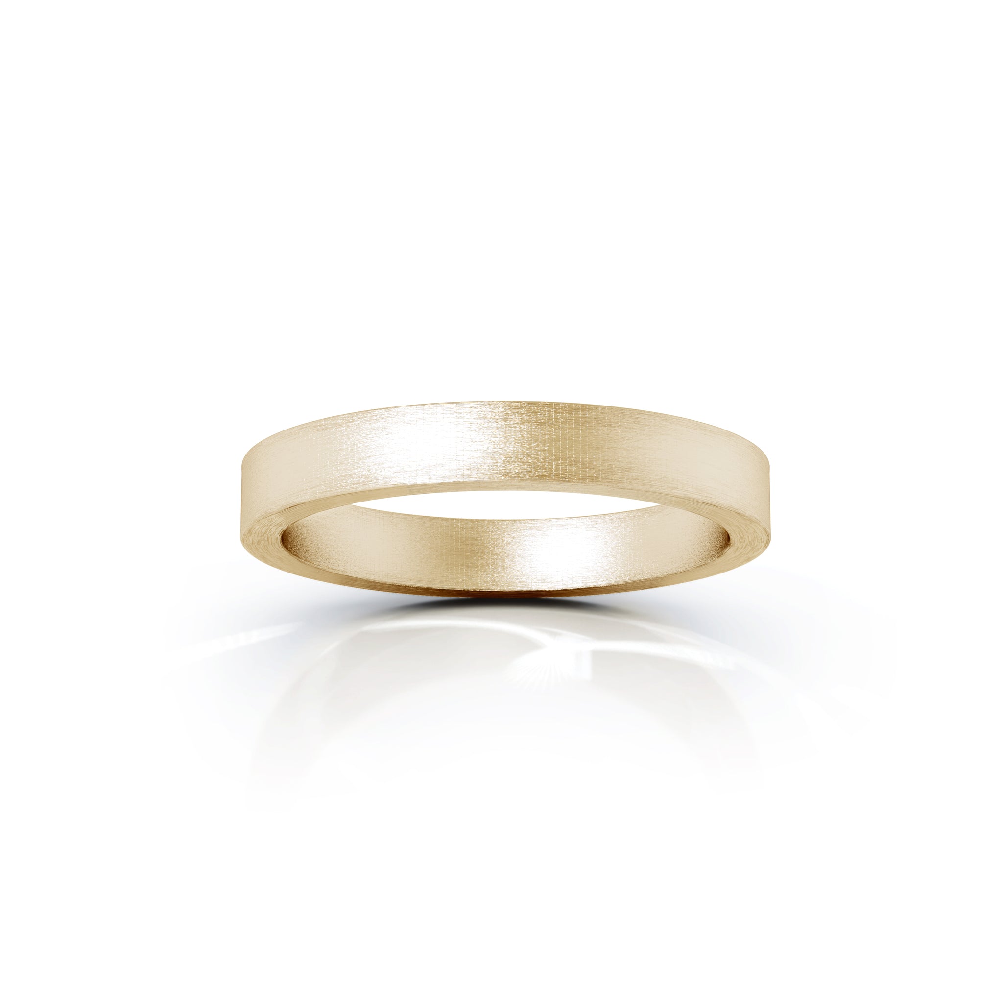 Square Profile 3MM Matte Finish Wedding Band in 14K Gold